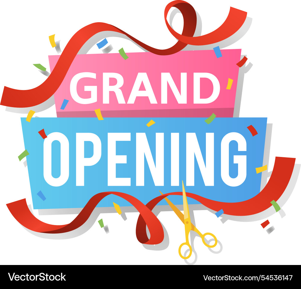 Grand opening festive event ceremony Royalty Free Vector