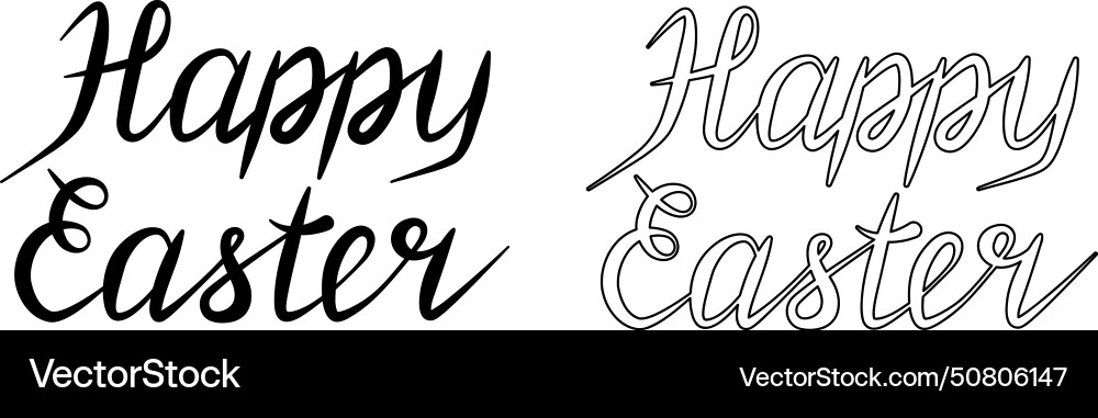 Happy easter text Royalty Free Vector Image - VectorStock