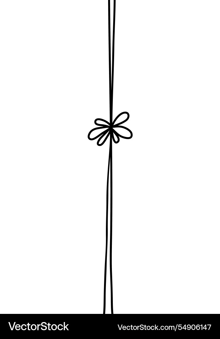 Line drawing bow gift ribbon Royalty Free Vector Image