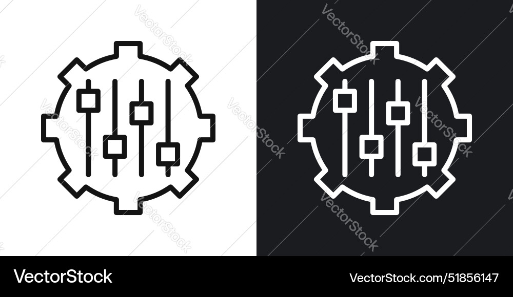 Mass customization icon set in black and white Vector Image