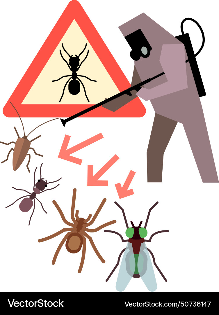 Pest control worker in chemical protection suit Vector Image
