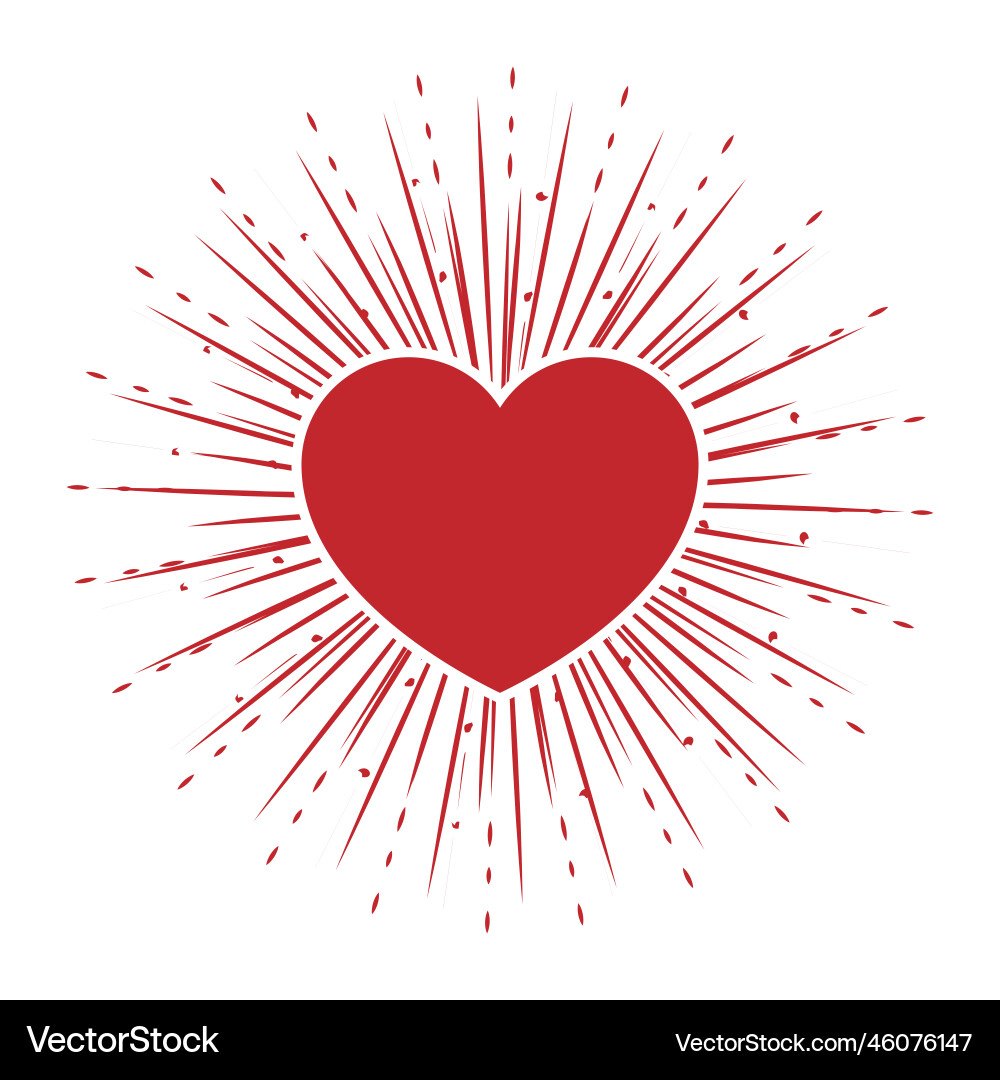 Shining heart Royalty Free Vector Image - VectorStock