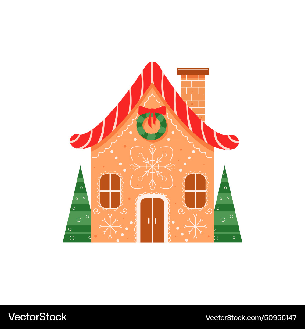 Xmas gingerbread house Royalty Free Vector Image