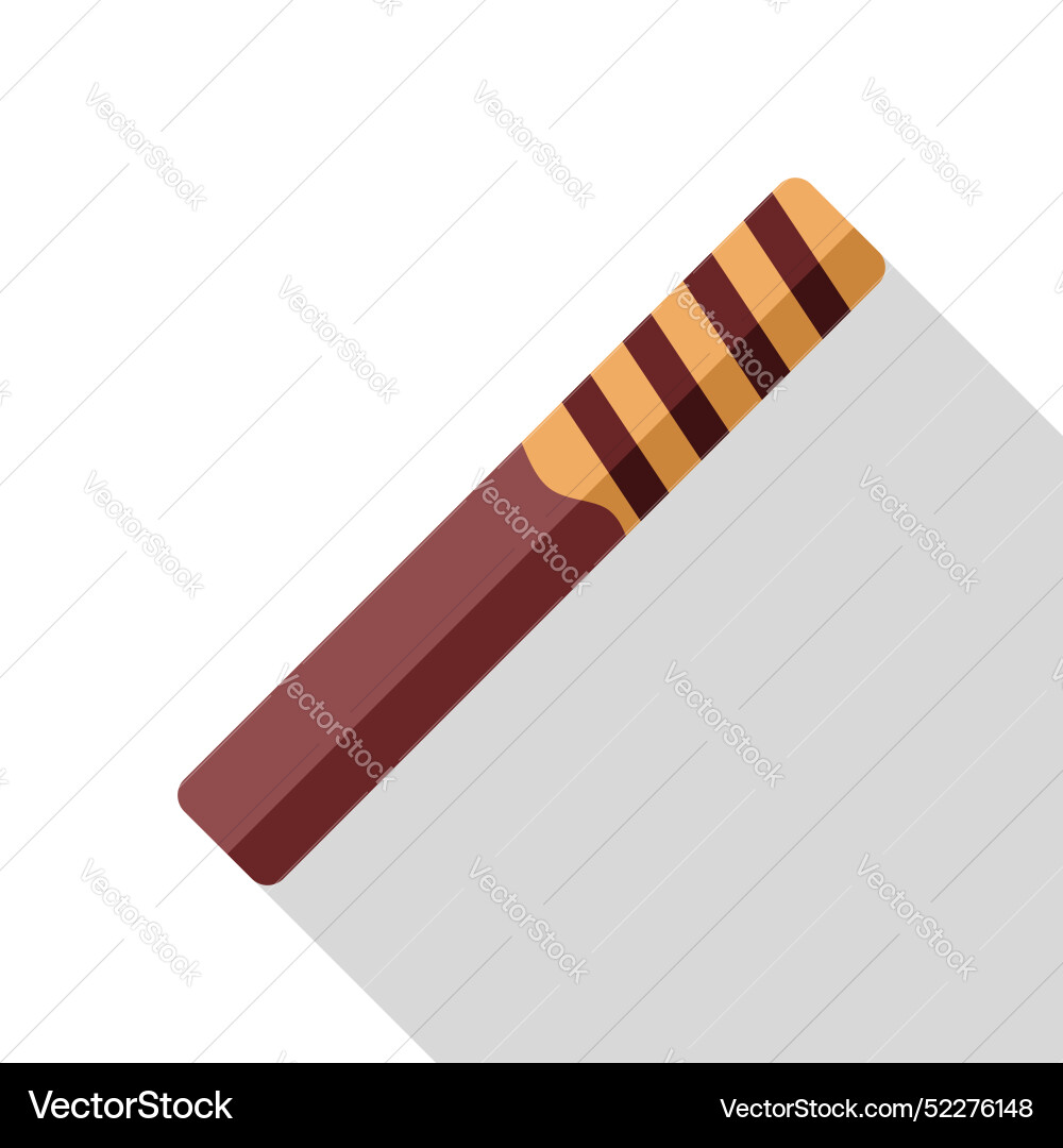 Chocolate wafer stick with filling lying Vector Image