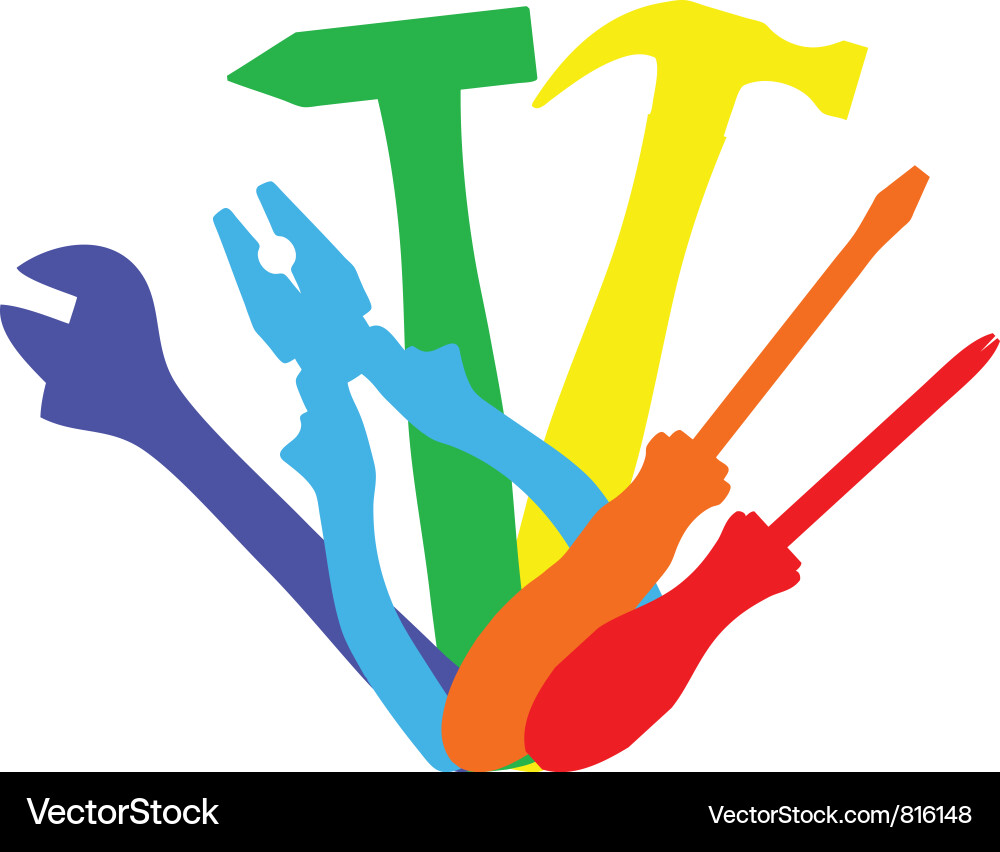 Colorful tools Royalty Free Vector Image - VectorStock