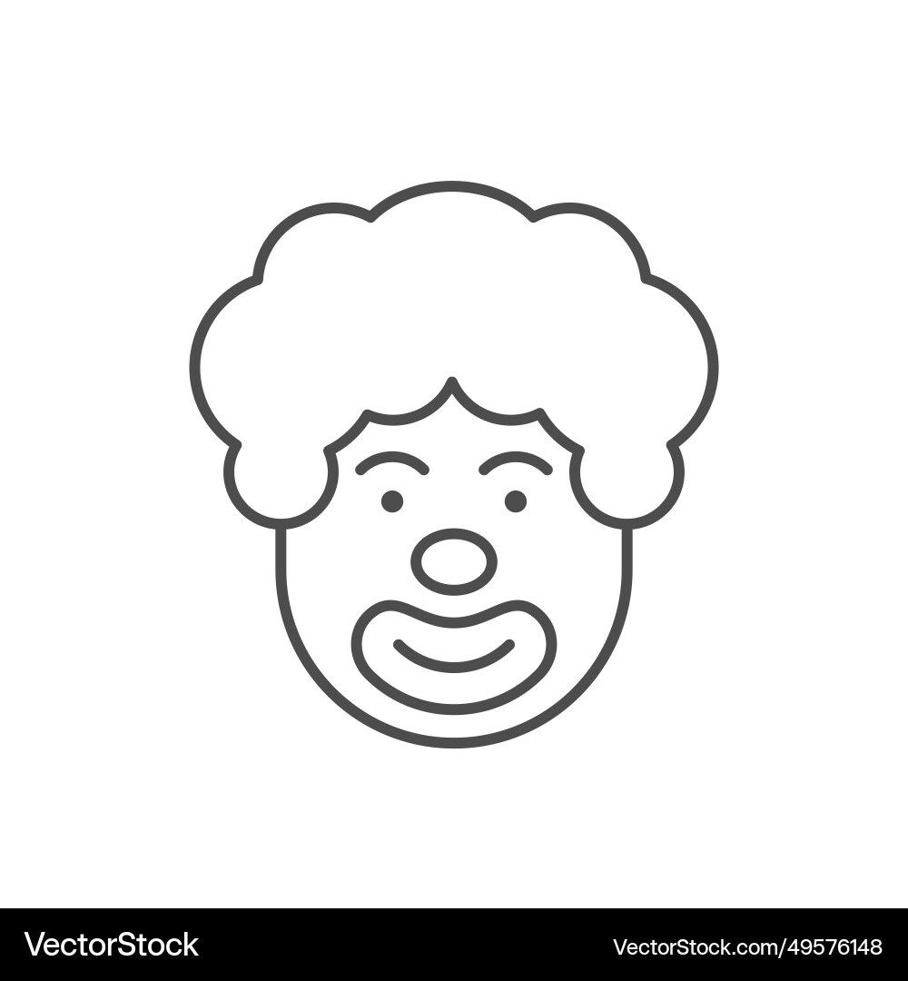 Funny clown line outline icon Royalty Free Vector Image