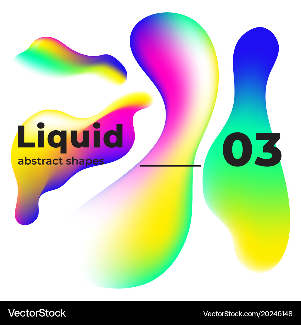 Liquid colorful shapes multicolor ink Royalty Free Vector