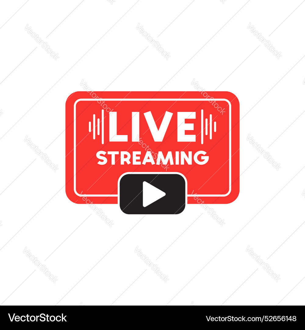 Live stream button icon in flat style webinar Vector Image