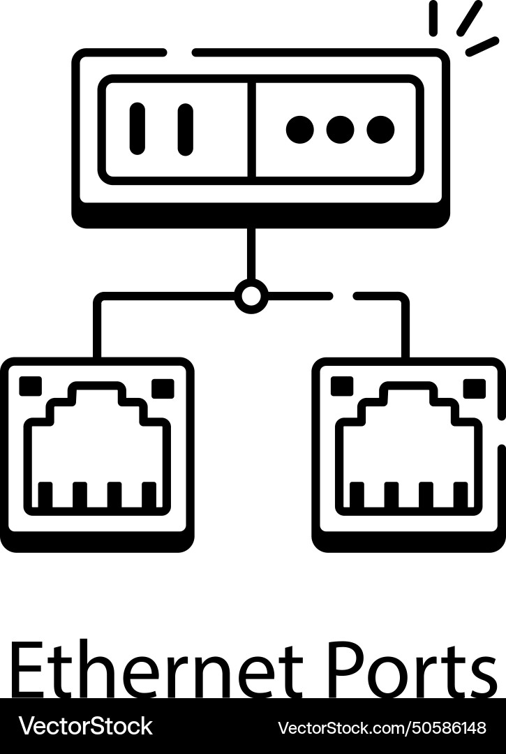 Network technology linear icon Royalty Free Vector Image