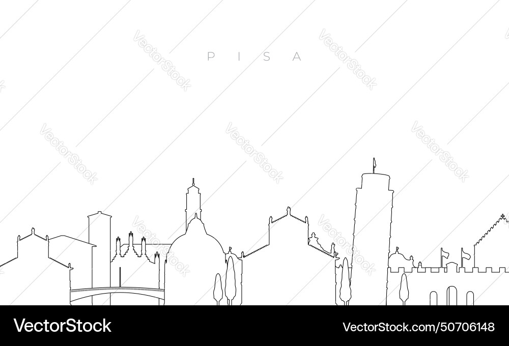 Outline pisa skyline trendy template Royalty Free Vector