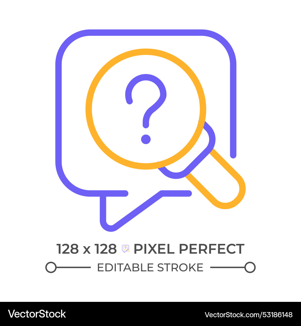 Research question two color line icon Royalty Free Vector