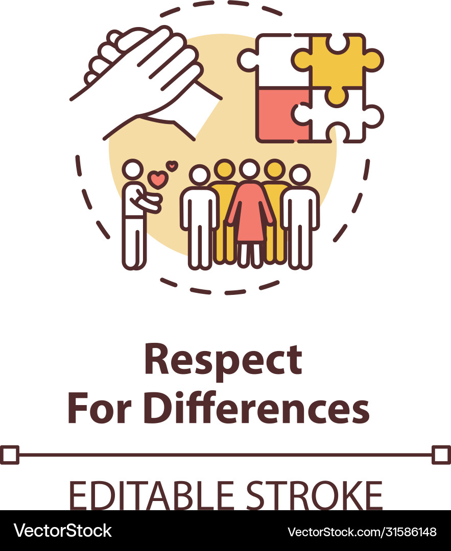 Respect for differences concept icon Royalty Free Vector