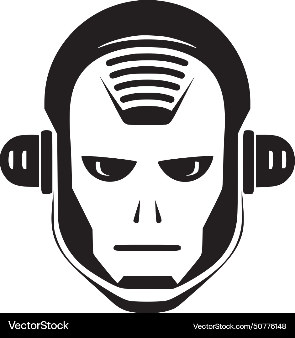 Robot - minimalist and flat logo Royalty Free Vector Image