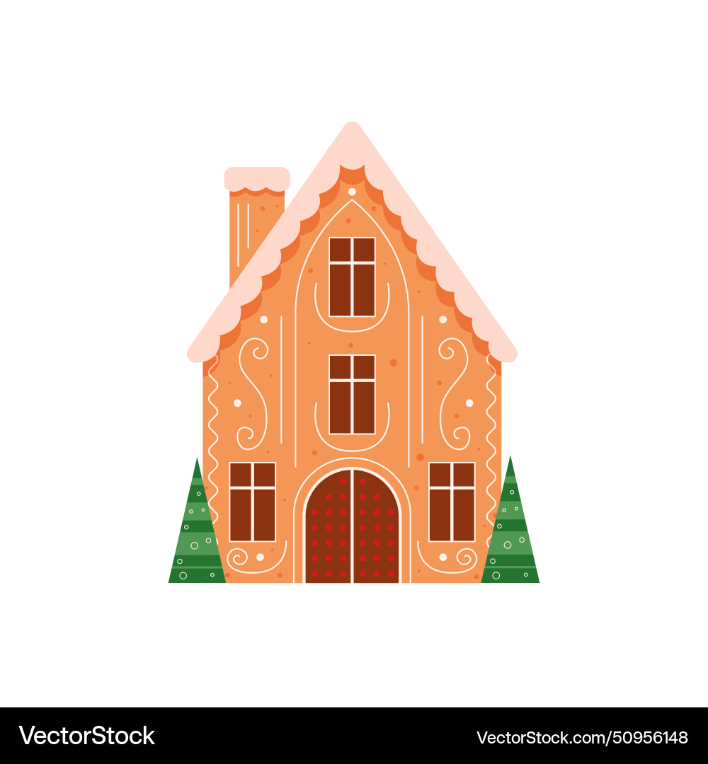 Sweet gingerbread house Royalty Free Vector Image