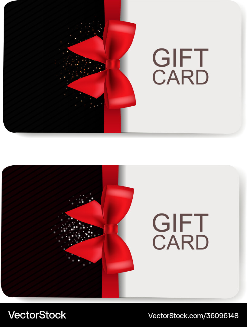 Two gift cards set isolated white background Vector Image