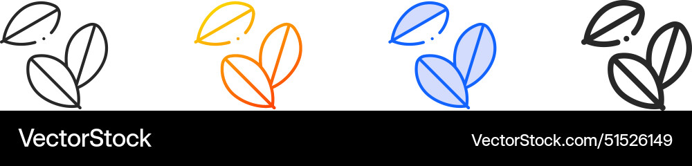 Coca leaves iconthin linear gradient blue stroke Vector Image