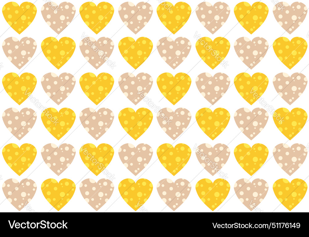 Cute baby pattern with yellow and beige hearts Vector Image
