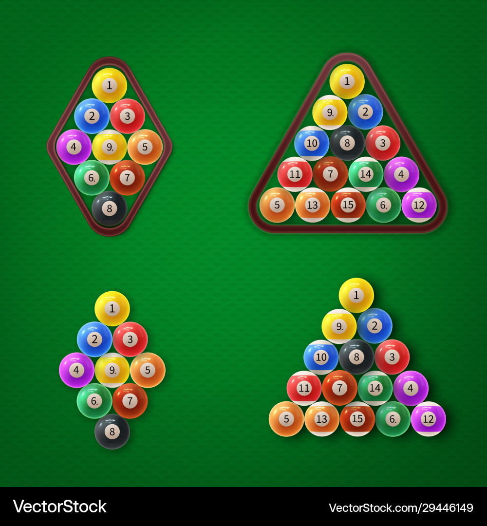 Pool Ball Racks - Various Styles Royalty Free Vector Image
