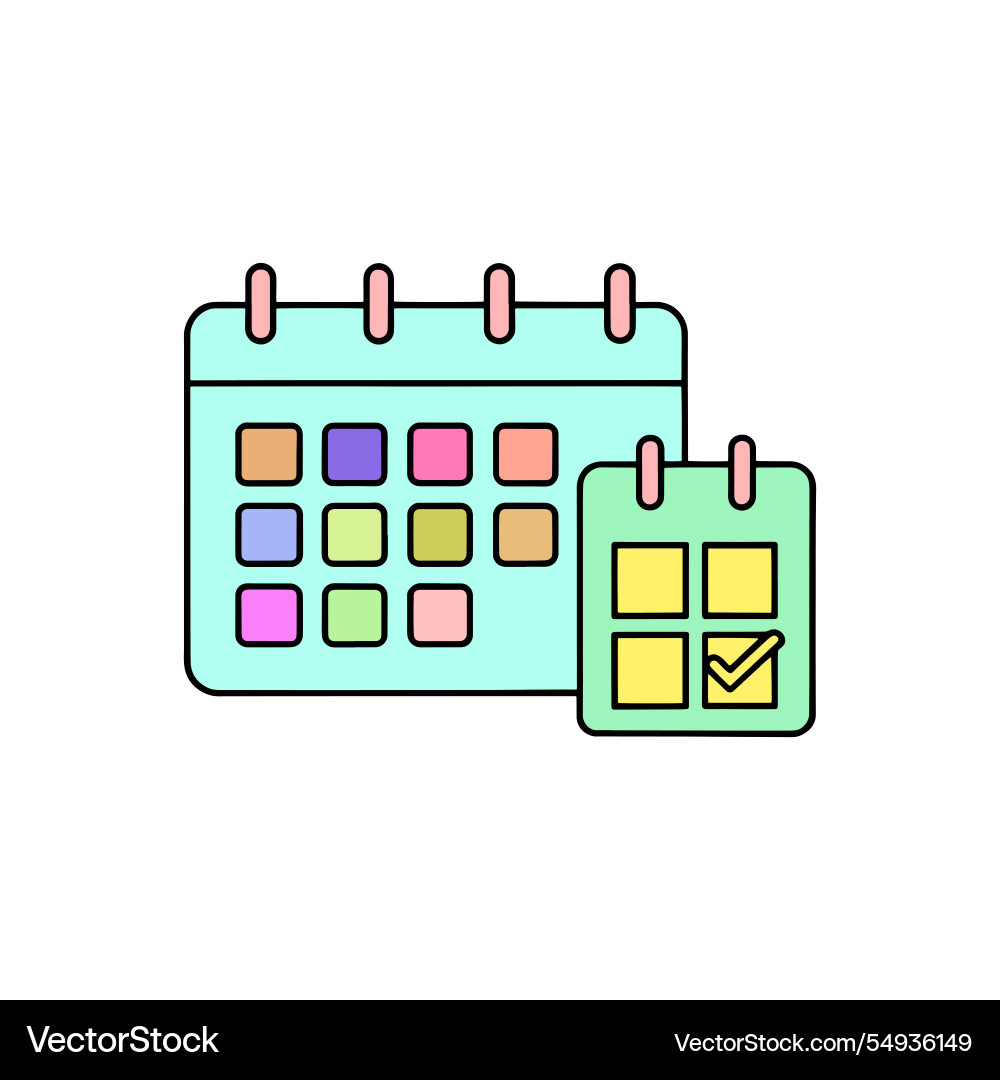Symbolizing completed tasks or events alongside Vector Image