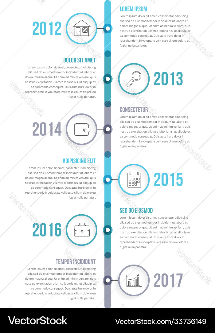 Vertical timeline Royalty Free Vector Image - VectorStock