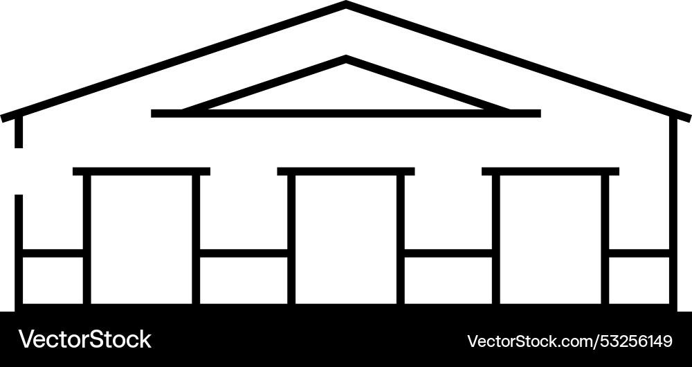 Warehouse construction line icon Royalty Free Vector Image