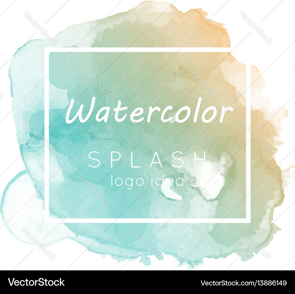 Watercolor splash logo idea Royalty Free Vector Image