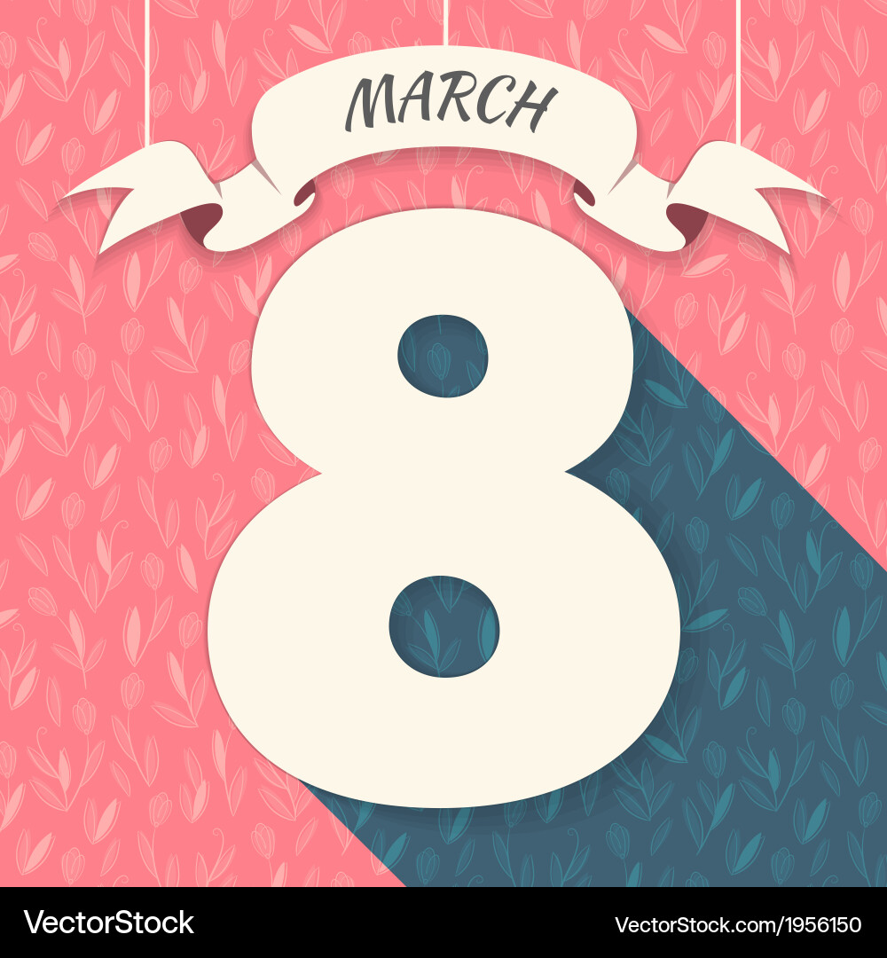 8 march card with flowers pattern Royalty Free Vector Image