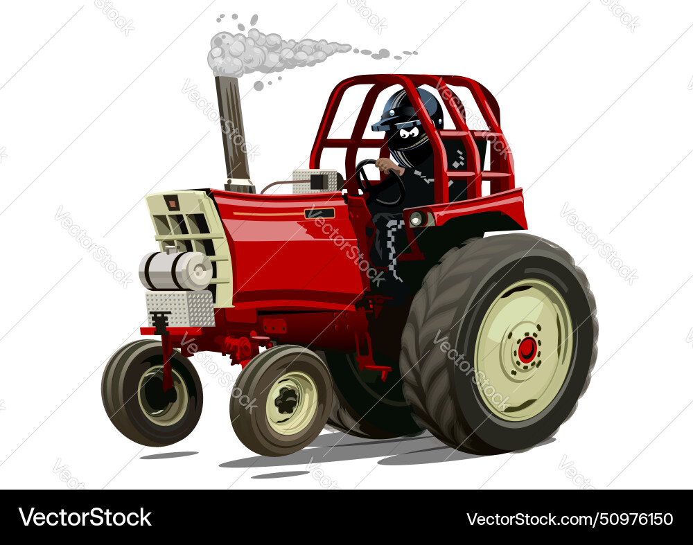 Cartoon tractor isolated on white Royalty Free Vector Image