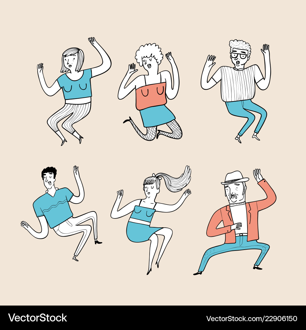 Collection of hand drawn people Royalty Free Vector Image
