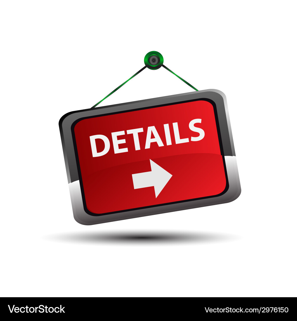 Details sign Royalty Free Vector Image - VectorStock