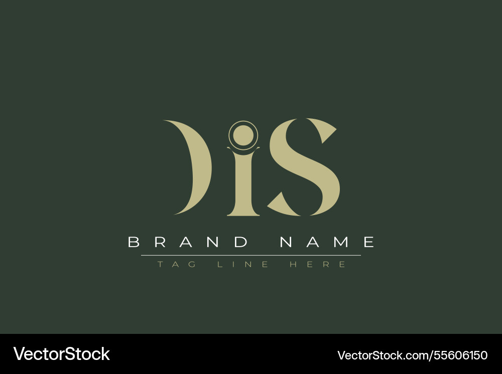Dis abstract letter logo design Royalty Free Vector Image