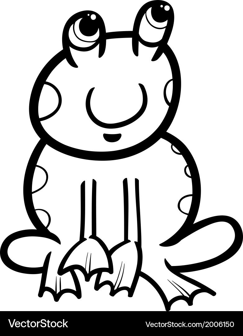 Frog cartoon coloring page Royalty Free Vector Image