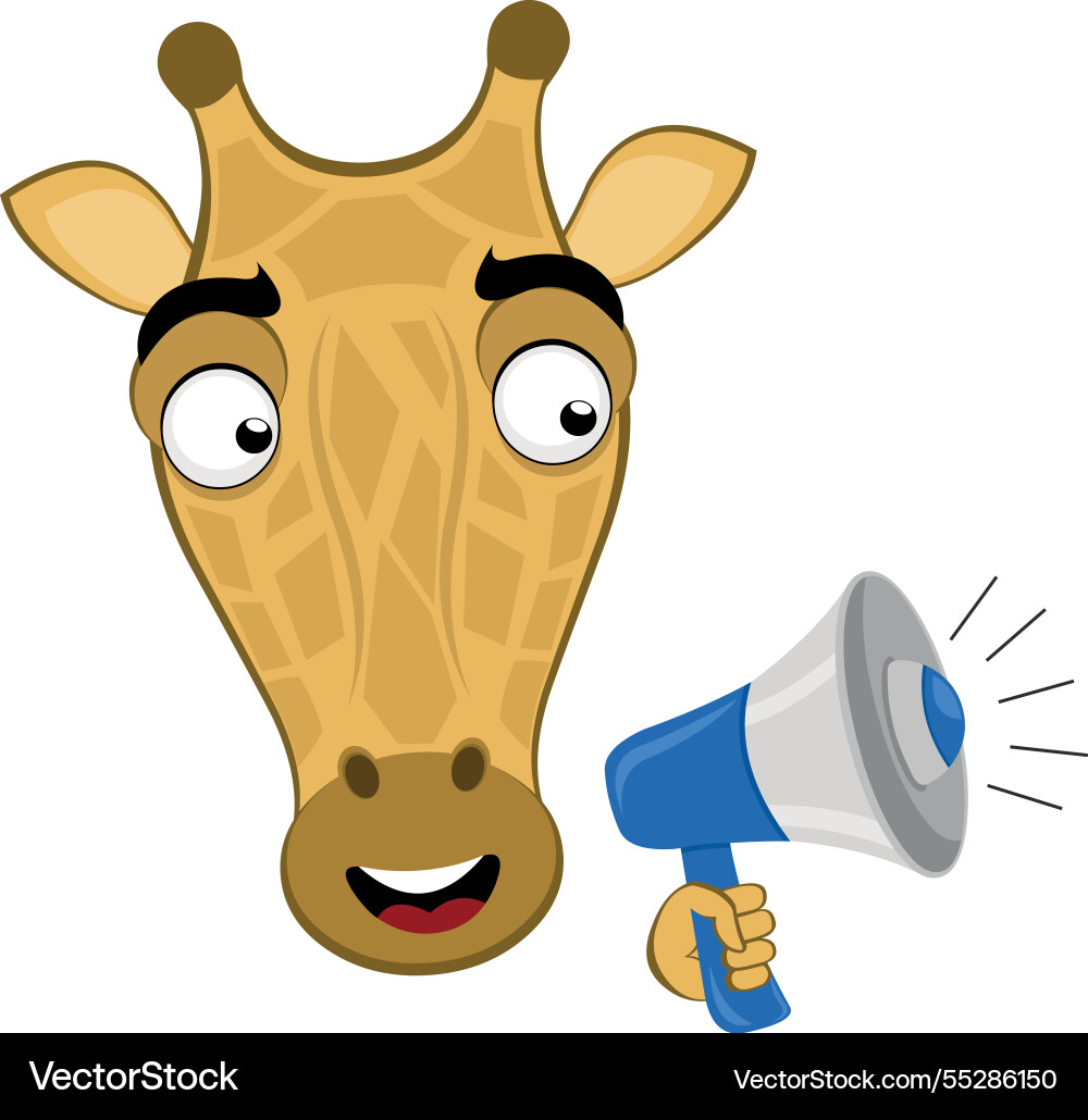 Giraffe speaking megaphone Royalty Free Vector Image
