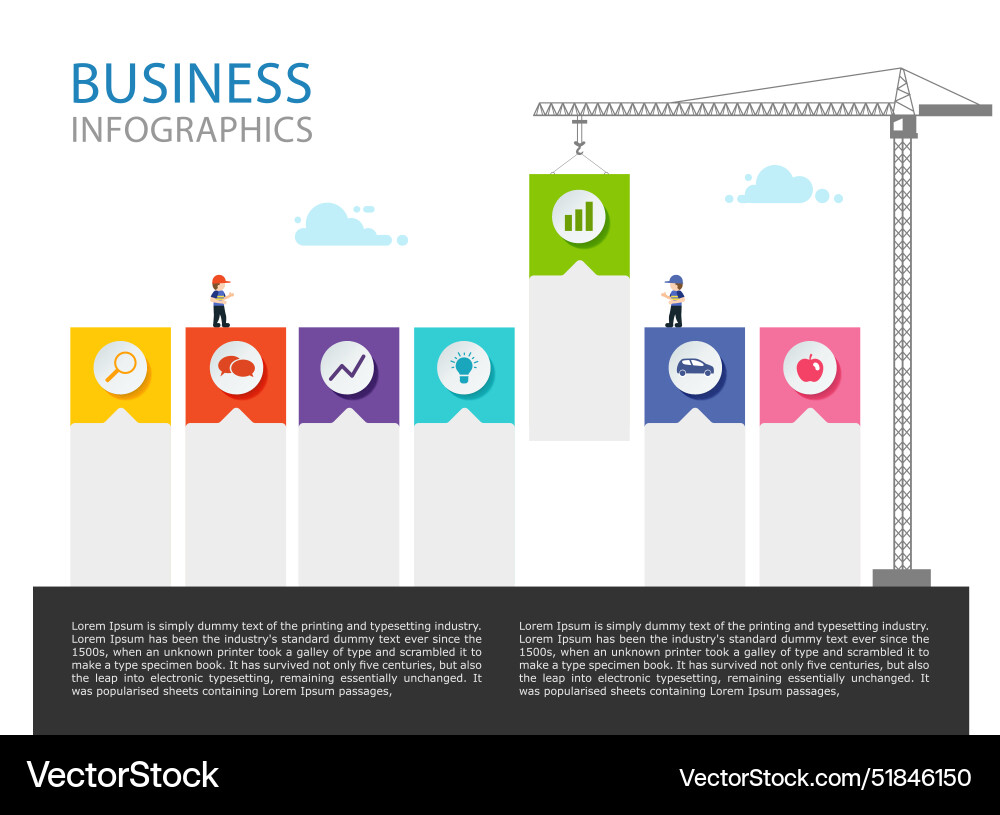 Infographic building business concept Royalty Free Vector