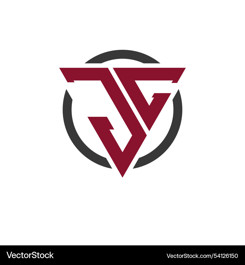 Letter jc monogram logo in bold triangle design Vector Image