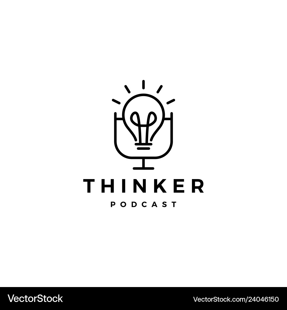 Modern Podcast Lightbulb Icon Royalty Free Vector Image
