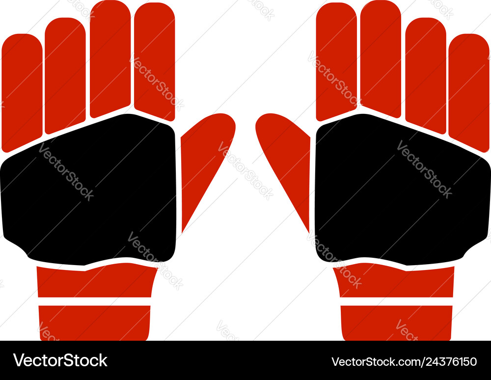 Pair of cricket gloves icon Royalty Free Vector Image