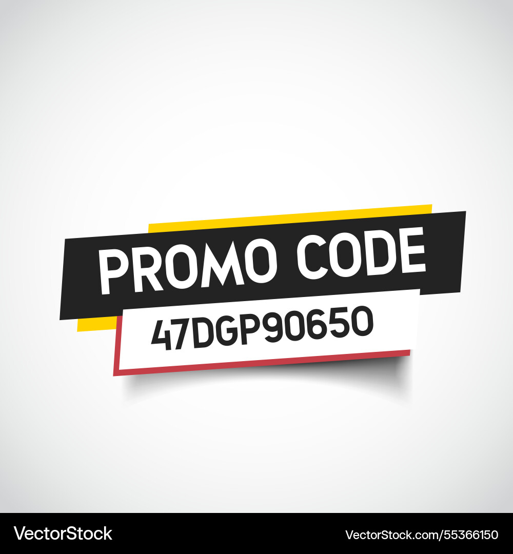 Promo code coupon flat design Royalty Free Vector Image