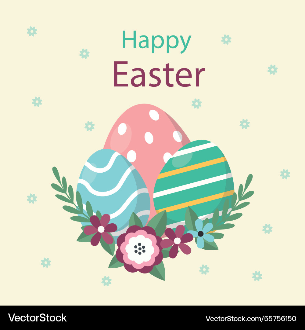 Rabbit and eggs easter card pack Royalty Free Vector Image