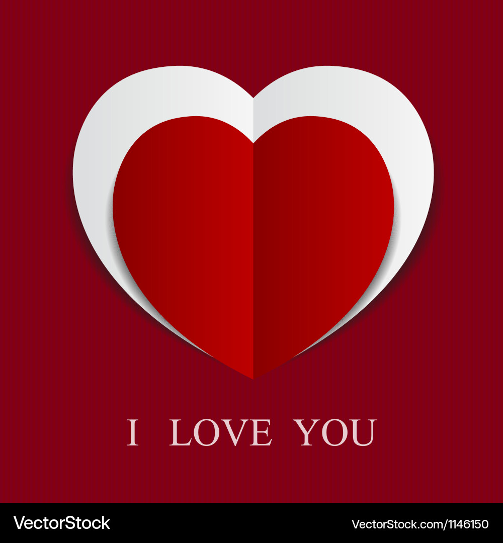 Red heart paper background eps10 Royalty Free Vector Image