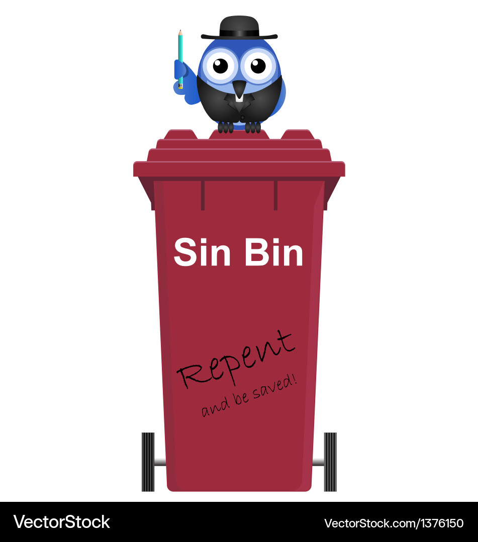 Red sin bin Royalty Free Vector Image - VectorStock