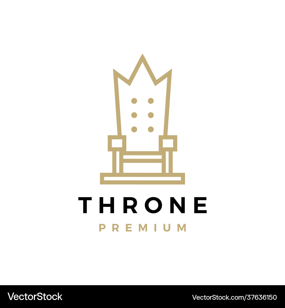 Royal Throne Crown Logo Royalty Free Vector Image