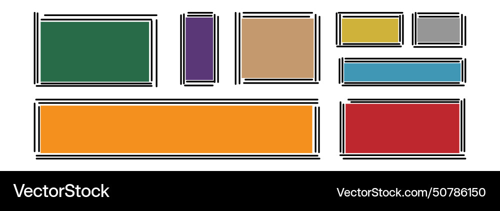 Set of colored frames Royalty Free Vector Image