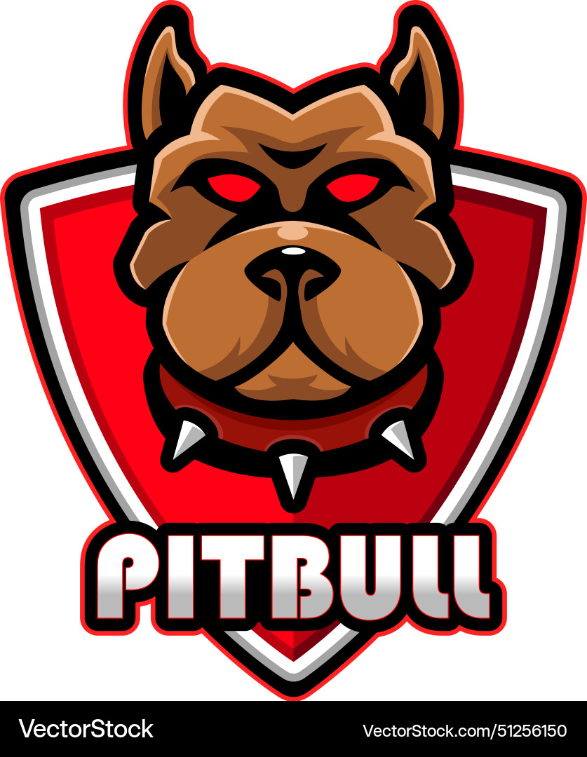 Shield pitbull dog logo Royalty Free Vector Image