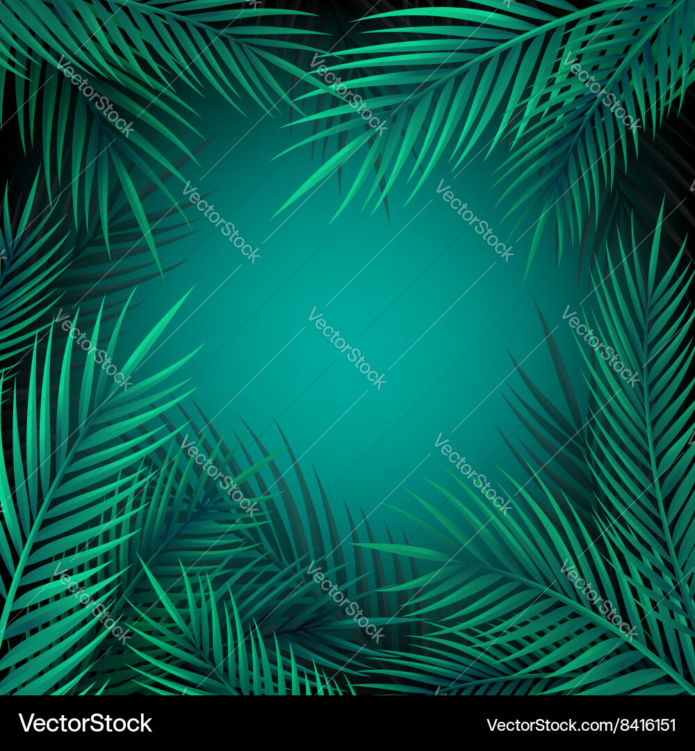 Blue Tropical Leaf Background Royalty Free Vector Image