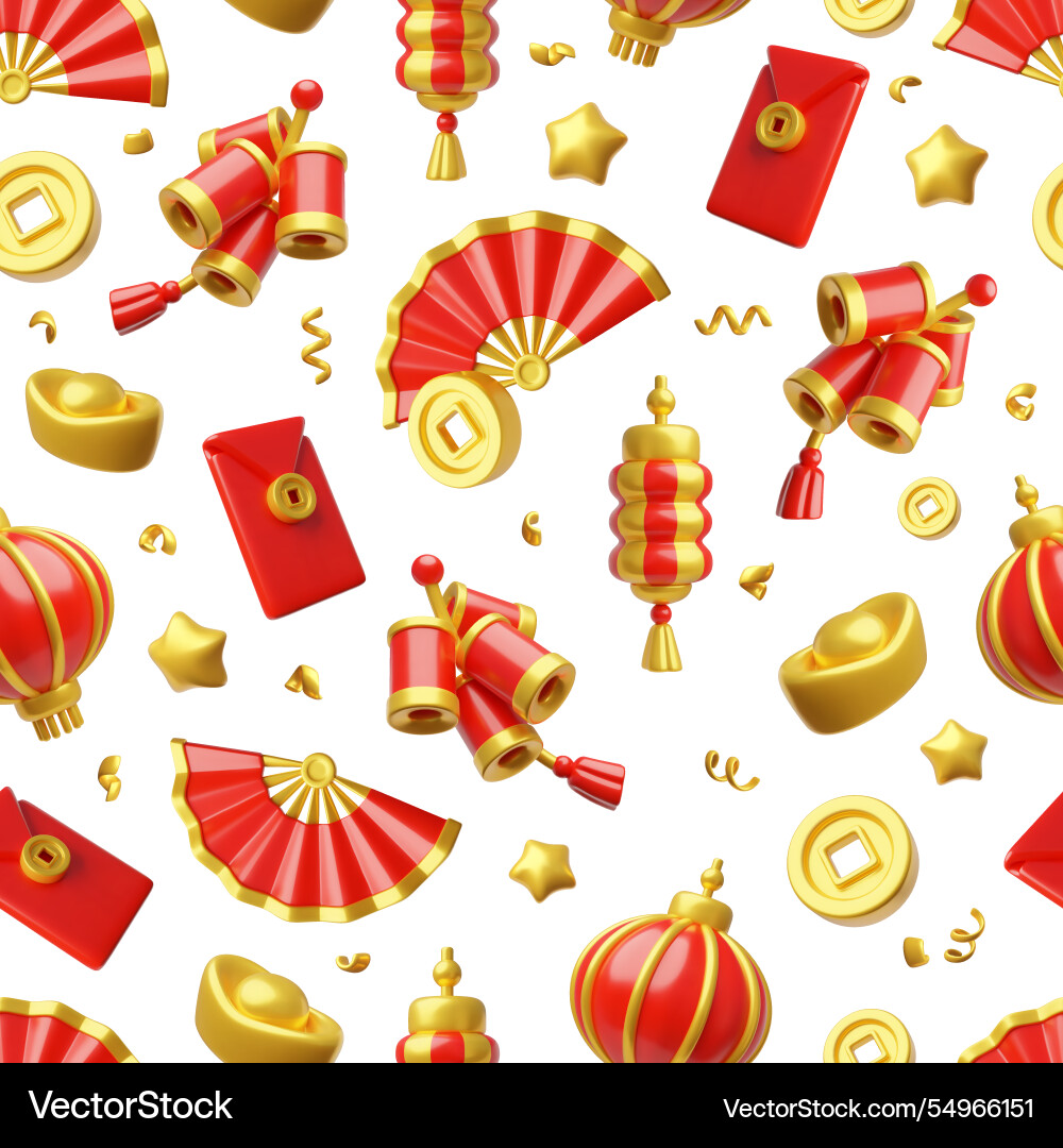 Chinese happy new year festive seamless pattern Vector Image