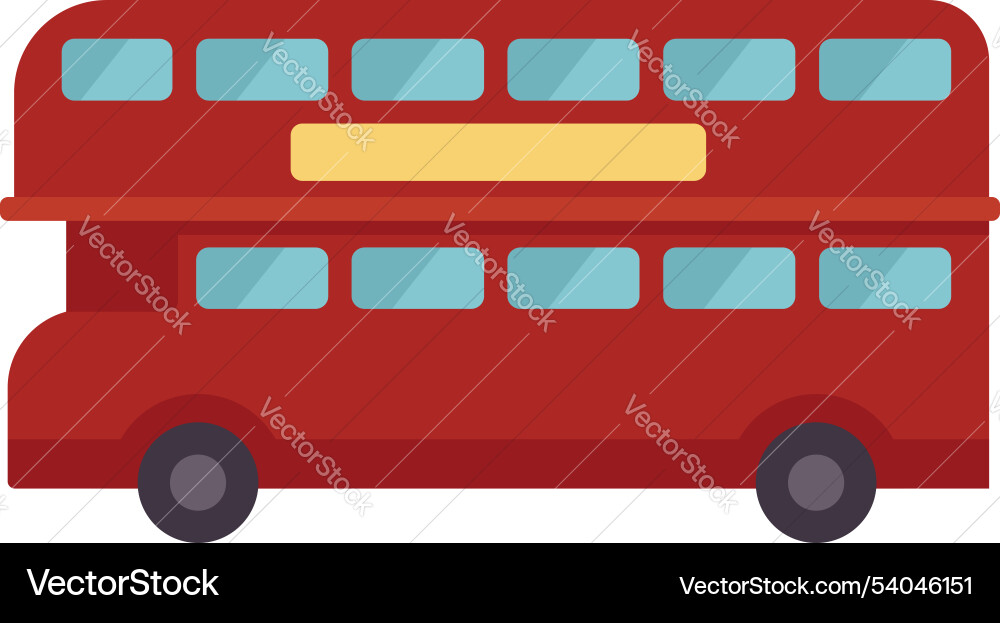 Classic red double decker bus driving side view Vector Image