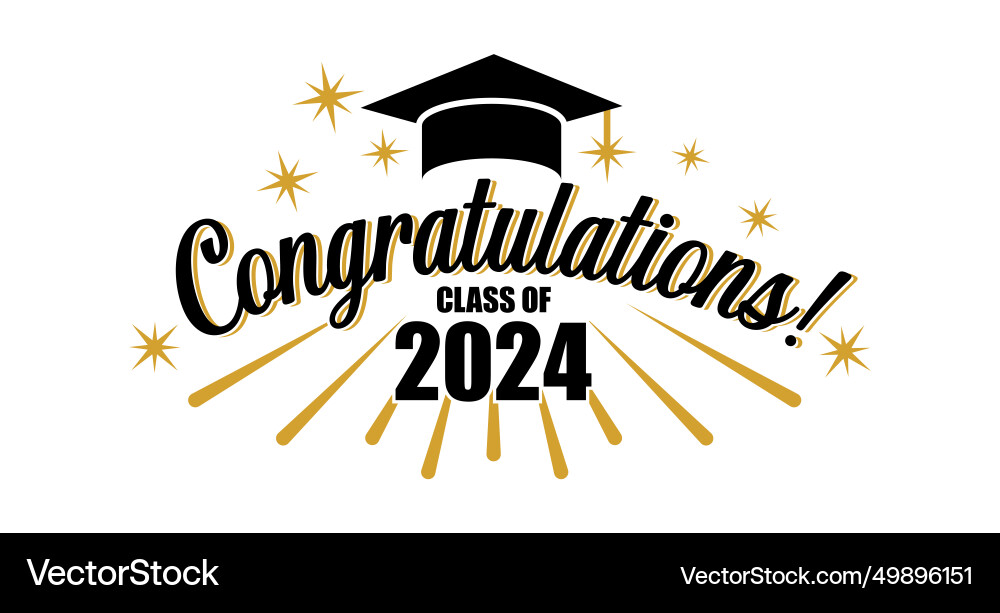 Congratulations greeting card graduation class Vector Image