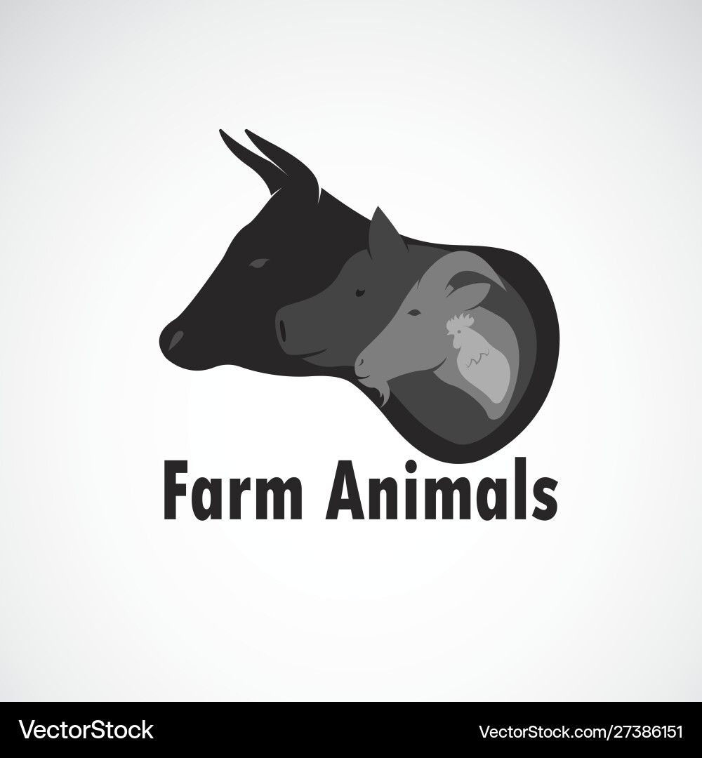 Farm Animal Group Icon Royalty Free Vector Image