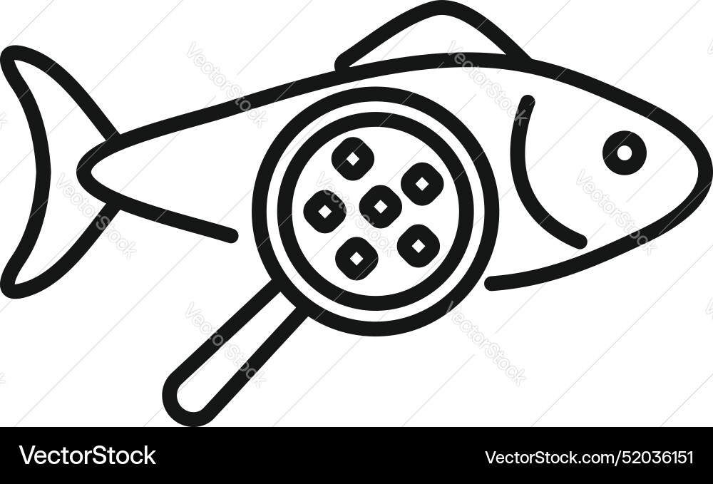 Fish disease research icon showing under Vector Image